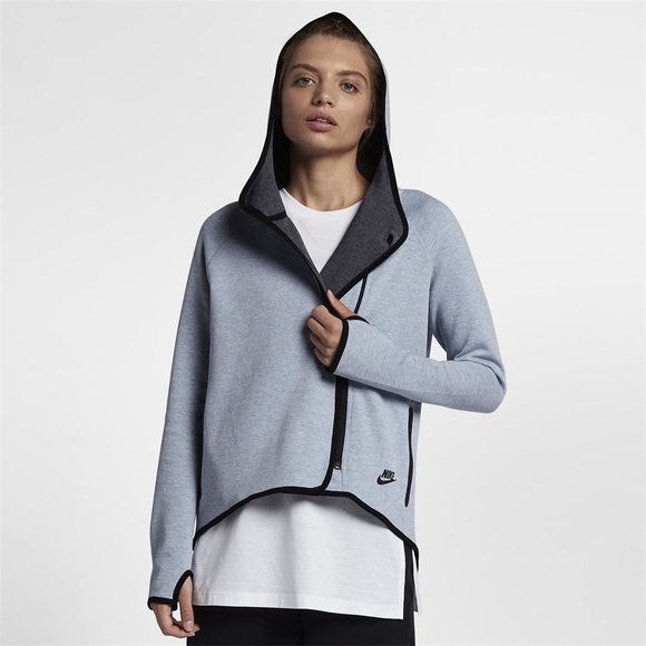 Nike | Jackets & Coats | Nike Tech Grey Color Blocked Fleece Cape ...